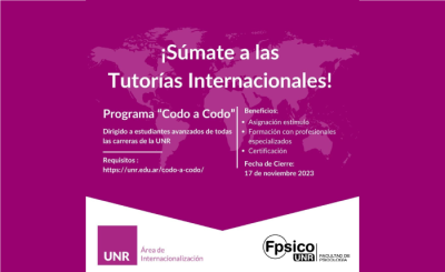 Tutorías Internacionales - Programa "Codo a Codo" » Facultad de Psicología Rosario